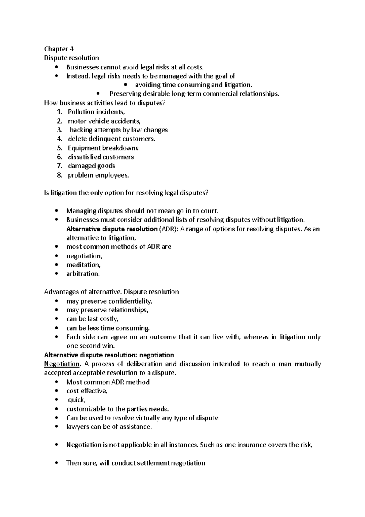 UGST-Ch 4:3 - UGST - Chapter 4 Dispute resolution Businesses cannot ...