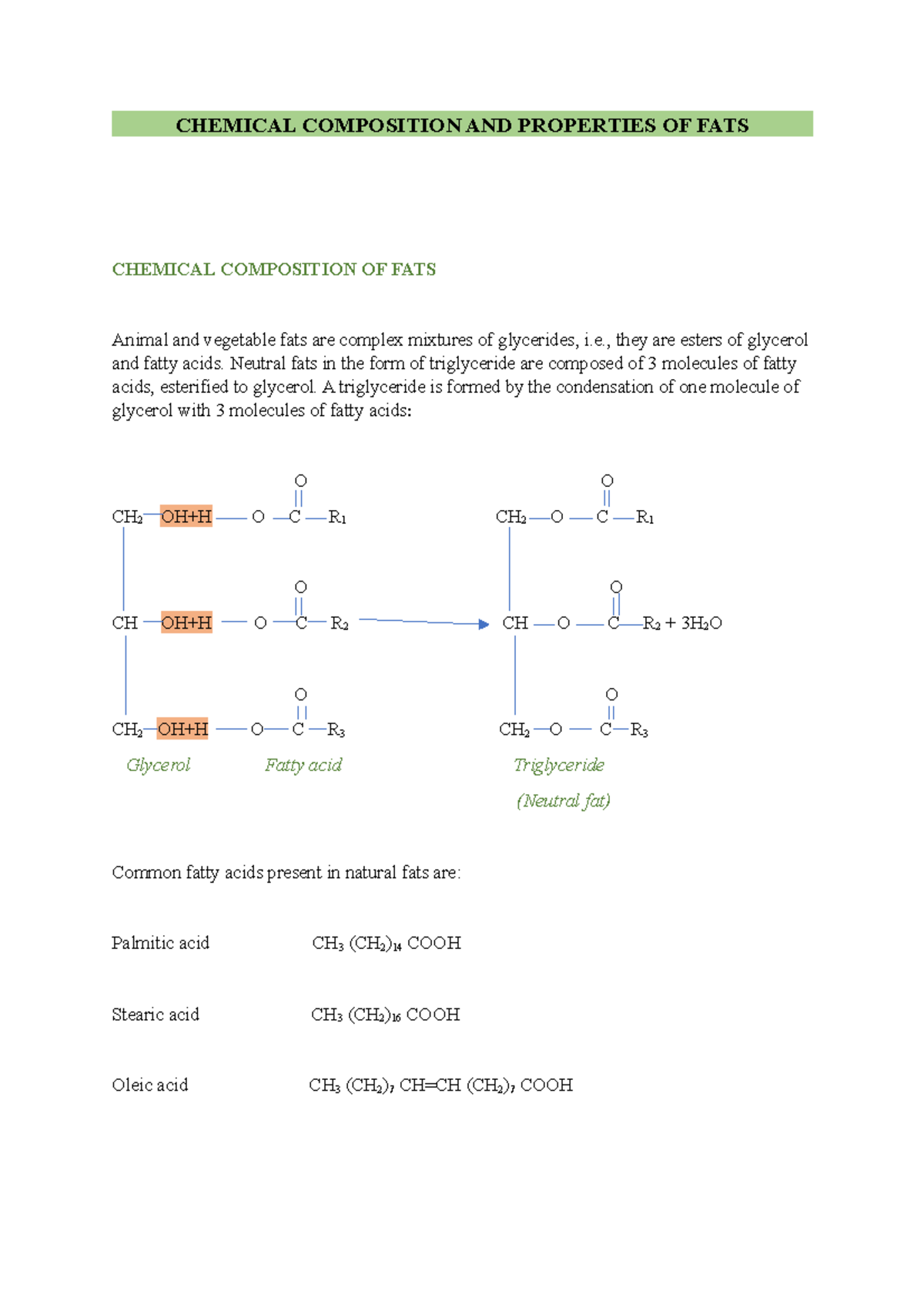 Chemical Composition AND Properties OF FATS - Copy - CHEMICAL ...