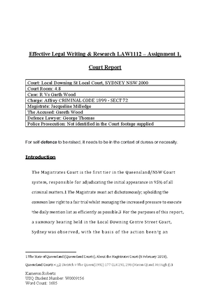 Module 1 Notes - Law 1112 – Legal Research and Writing Module 1 ...