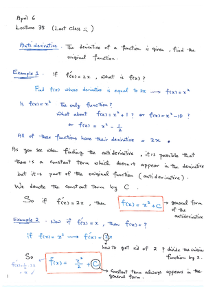 Lecture 16-1 - math - MATH 110 - Studocu
