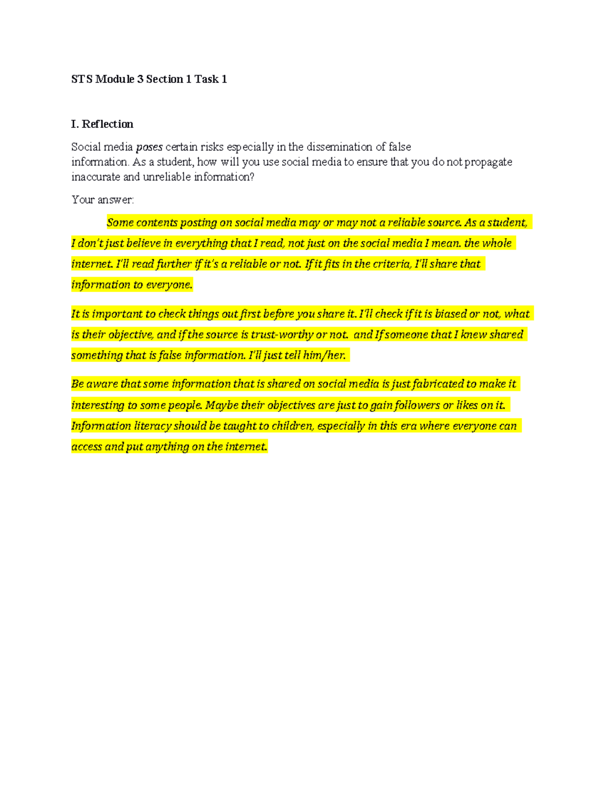 GE 7 Science, Technology and Society Lecture 1 - STS Module 3 Section 1 ...