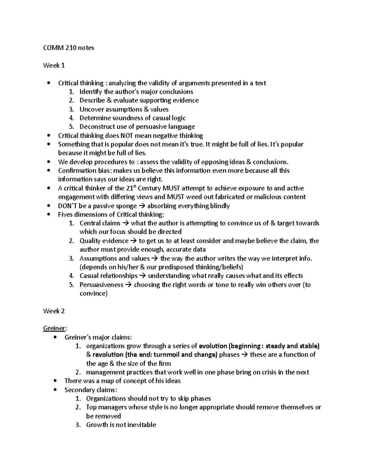 Notes for class COMM 210 Fall 2021 - COMM 210 notes Week 1 Critical ... Notes for class COMM 210 Fall 2021 - COMM 210 notes Week 1 Critical ...