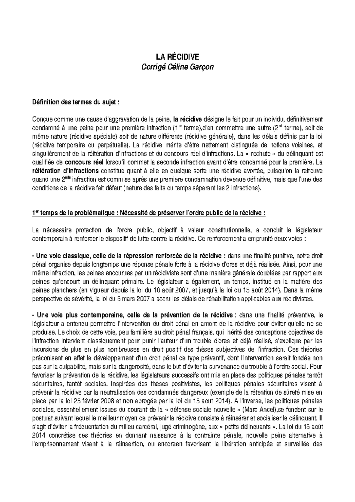 Termes De La Récidive Définition – PPWBP