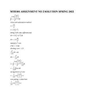 Mth assignment 02 - MTH ASSIGNMENT NO 2 2 1 2 2 2 2 2 2 2 2 ####### 2 ...