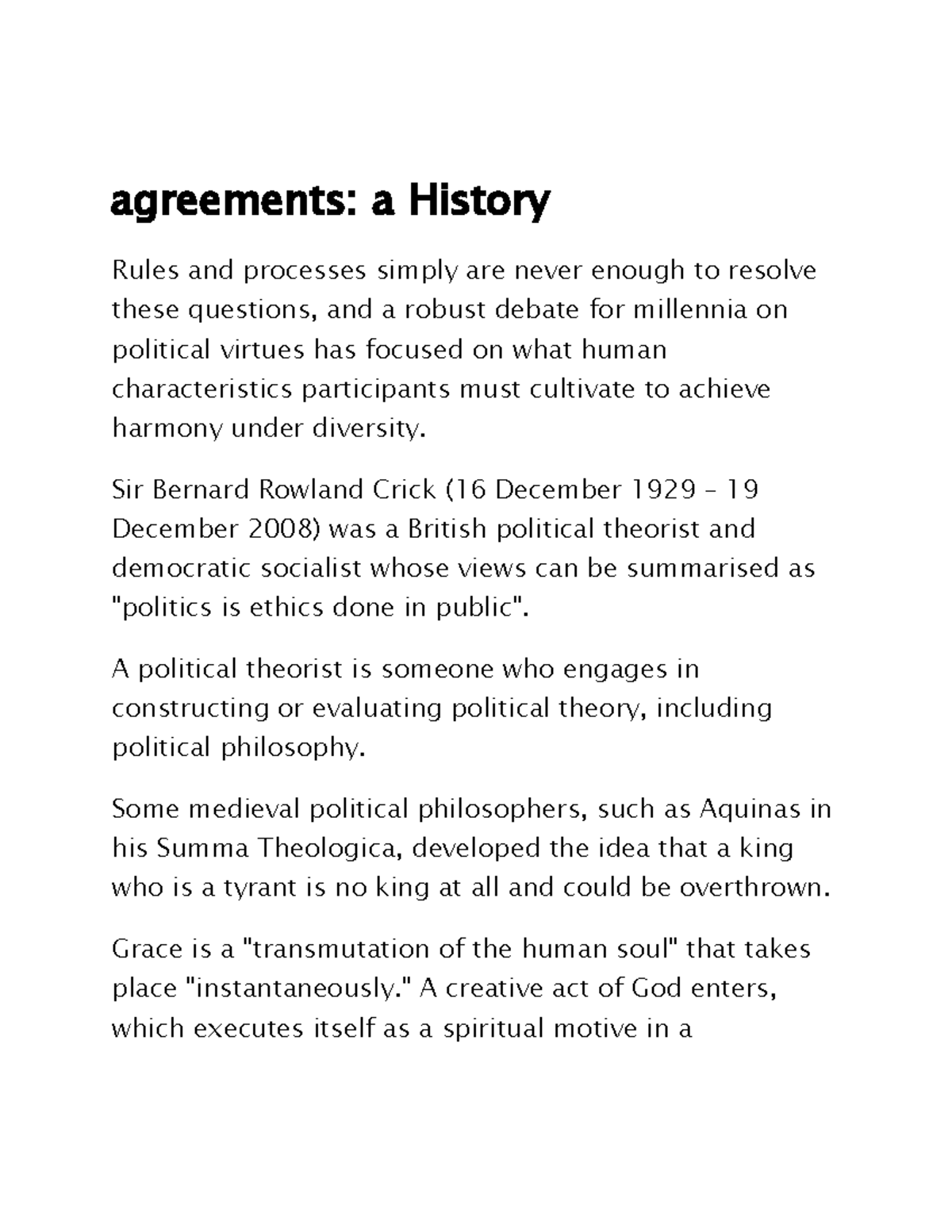 Agreements of the known time - agreements: a History Rules and ...