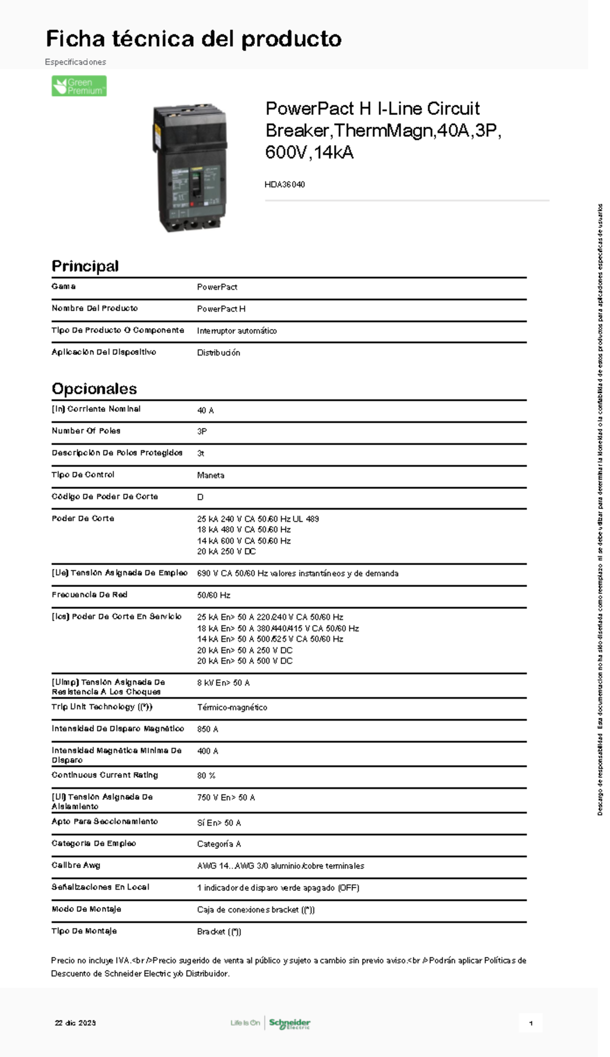 Schneider Electric Interruptores-en-caja-moldeada-Powerpact-Marco-H ...
