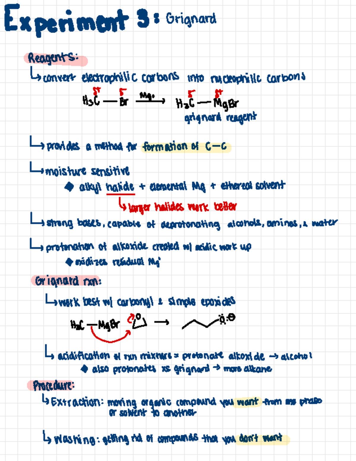 chem 241 Lab Review - ####### Experiment 3 : Grignard Reagents ...