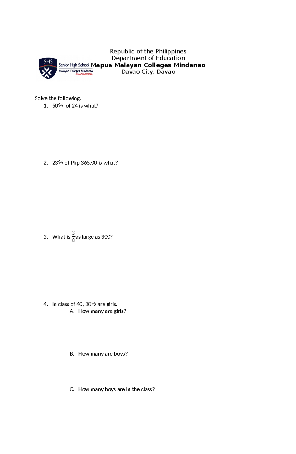 ABM4 - Week 3 Formative - This highlights some notes in abm - Republic ...