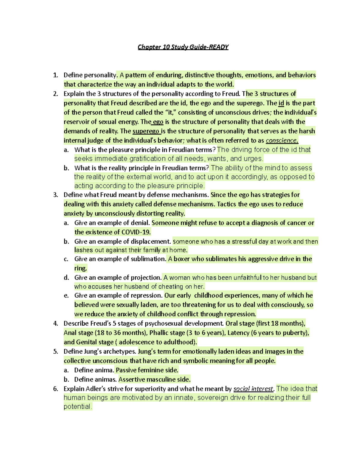 Chapter 10 Study Guide, spring, 23 - Chapter 10 Study Guide-READY ...