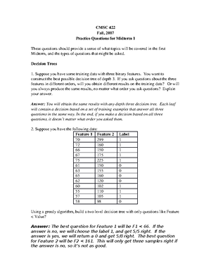 CMSC422 fall2017 Final Review With Answers - Review for Final CMSC 422, Fall 2017 1 Overview The ...