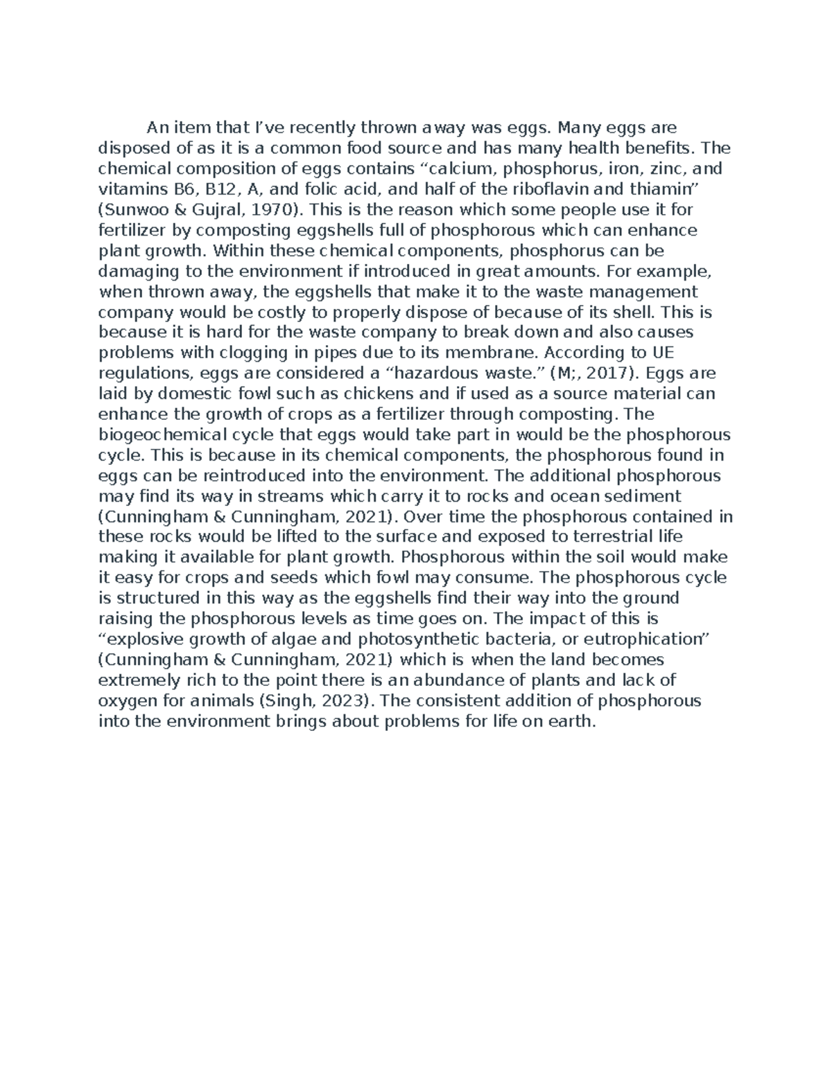 Module 2 Reflection Assignment - An item that I’ve recently thrown away ...