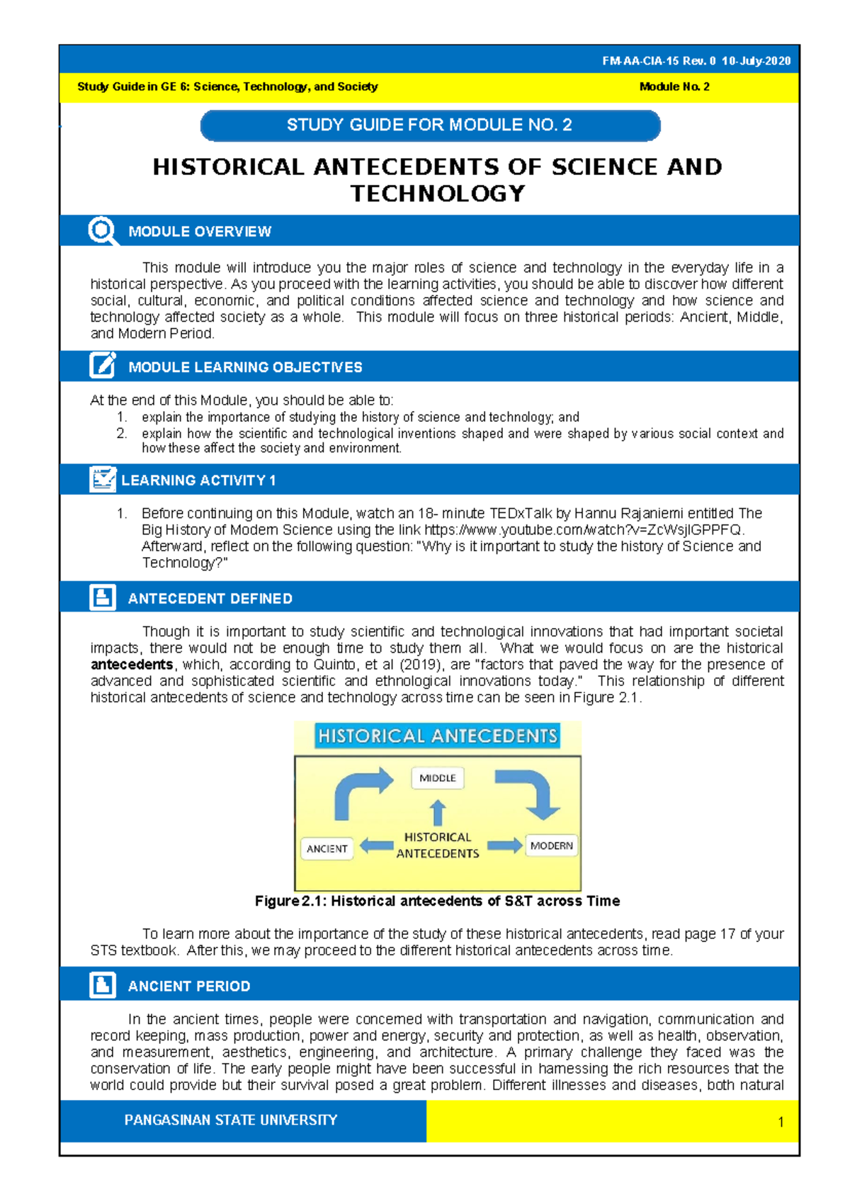 Study- Guide-2 - STUDY GUIDE FOR MODULE NO. 2 Study Guide in GE 6: Science, Technology, and ...