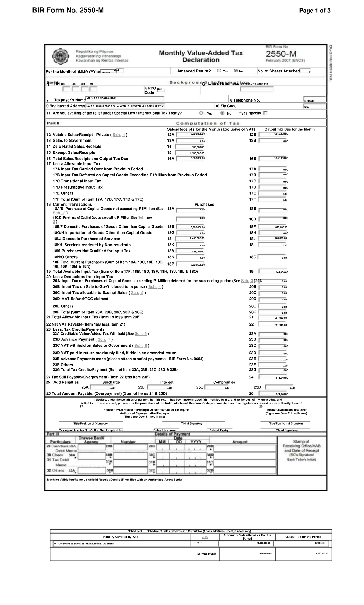 Introduction to Bir form sample problem Ebir form page 2 Ebir form page ...