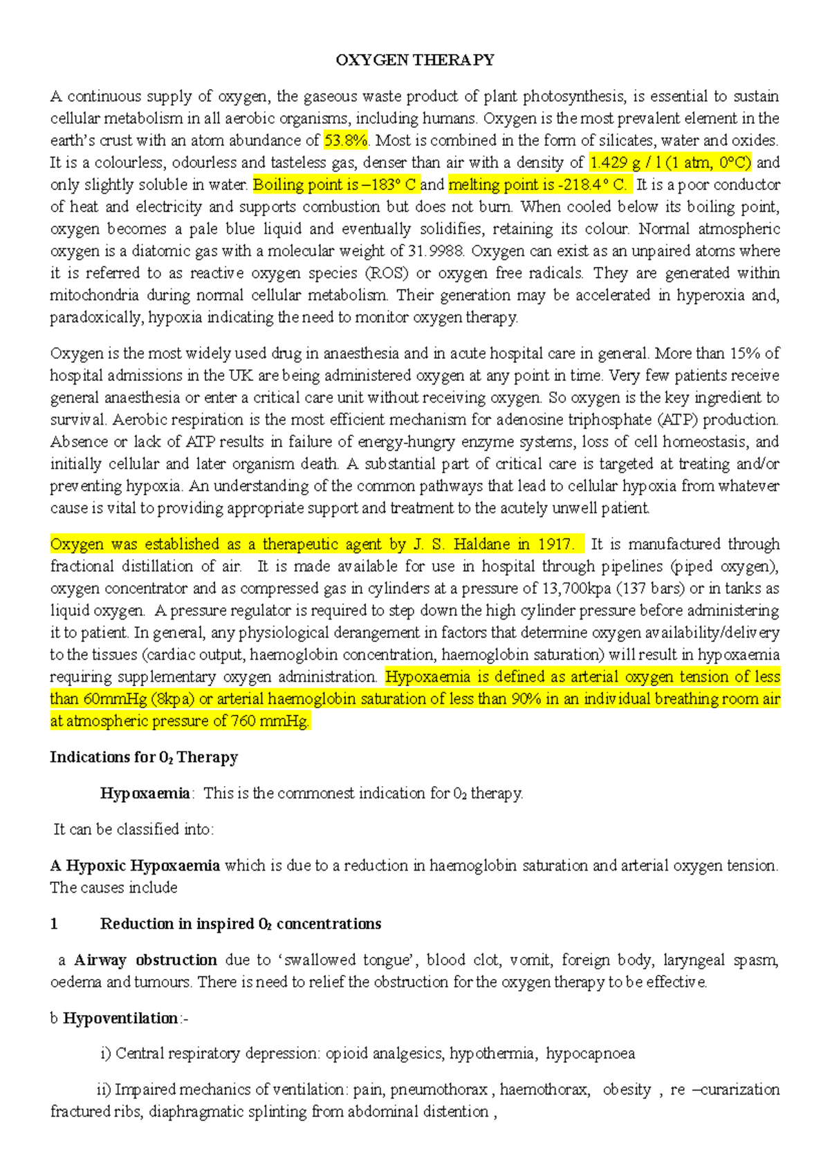 Oxygen Therapy - For the care of women - OXYGEN THERAPY A continuous ...