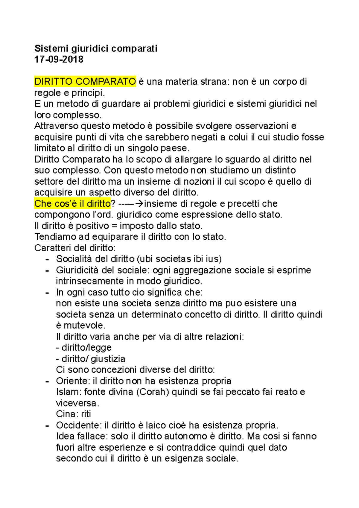 Sistemi giuridici comparati - Sistemi giuridici comparati 17-09 ...