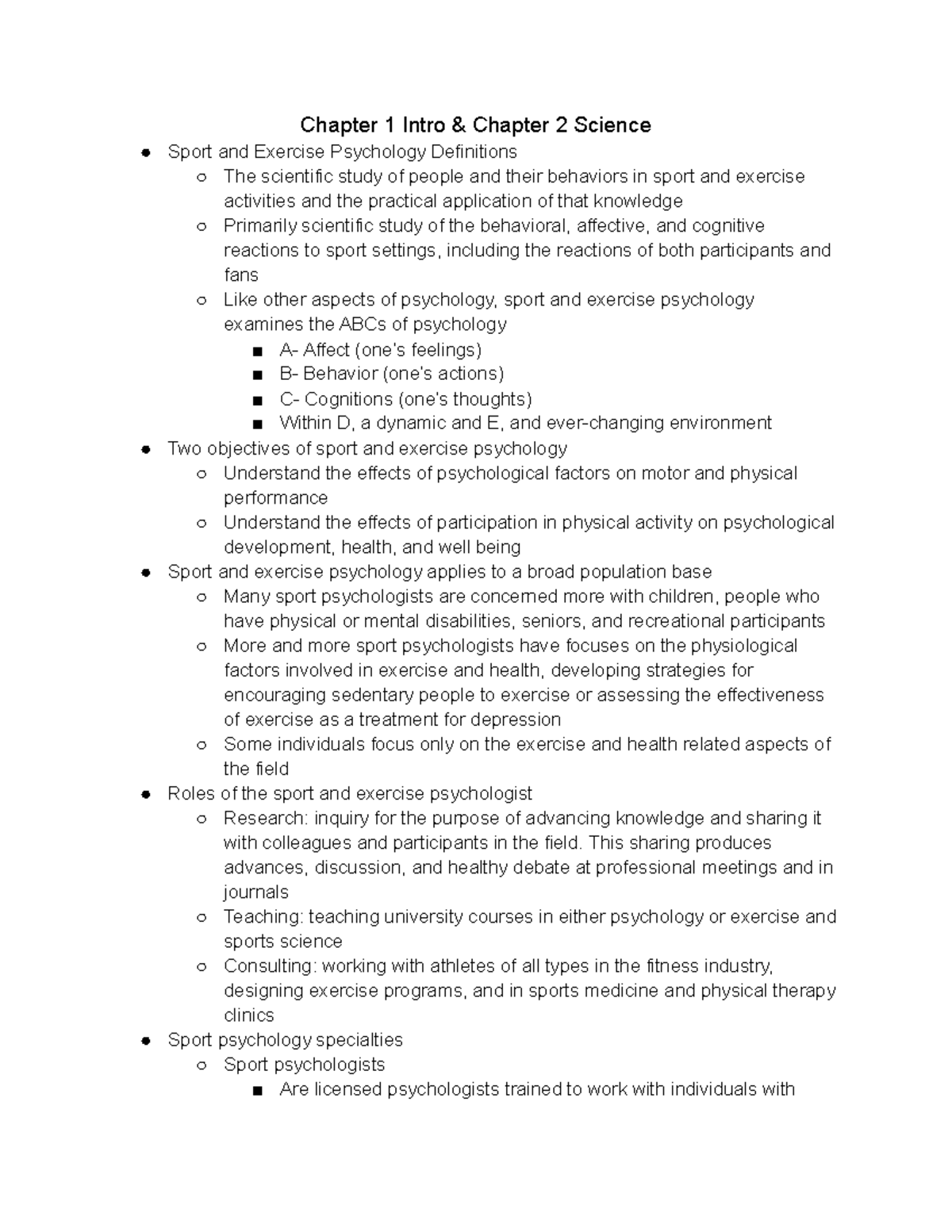 Chapter 1 Intro & Chapter 2 Science Lecture notes - Chapter 1 Intro ...