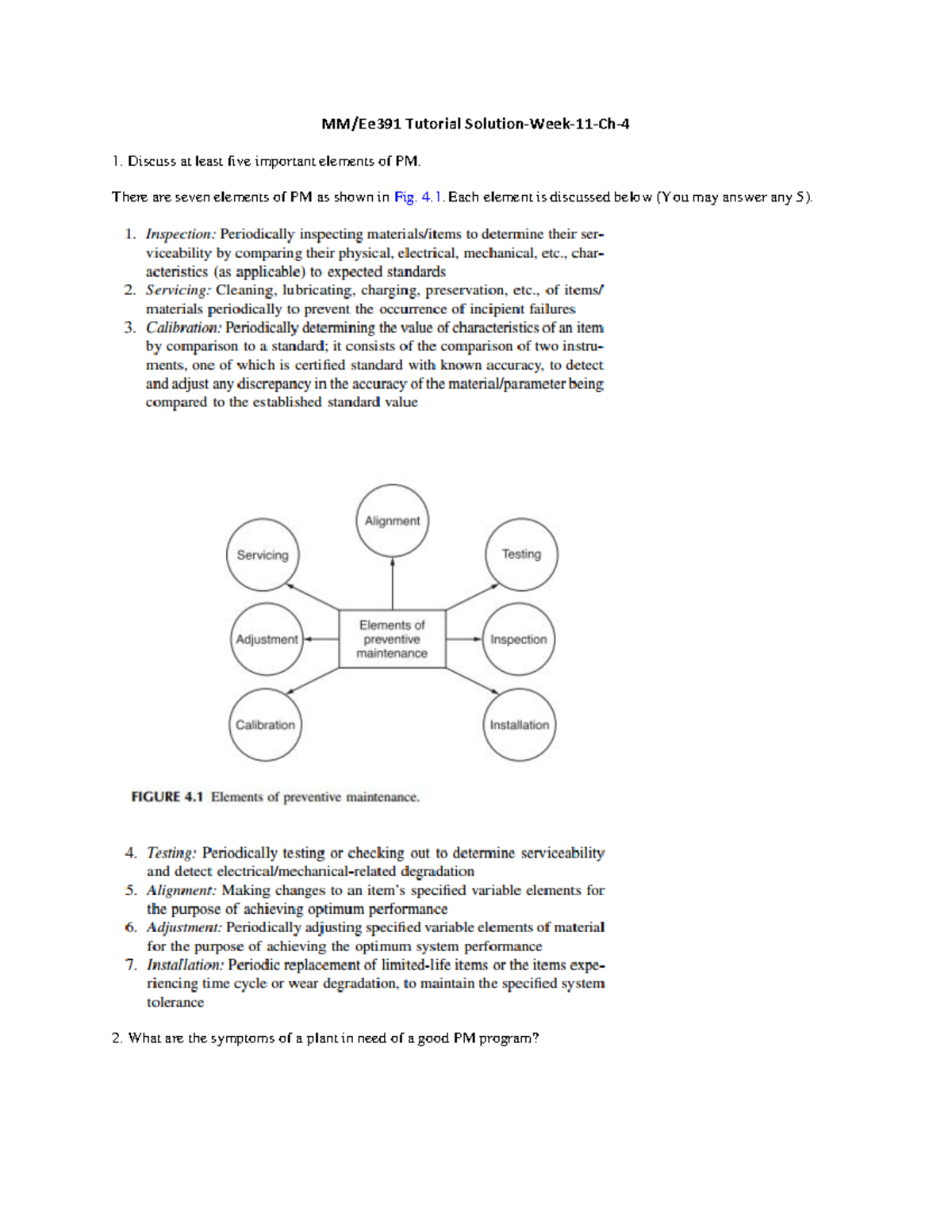 MM-EE391-Tutorial-Week 5-Ch-4 Solution - MM/Ee391 Tutorial Solution-Week-11-Ch- Discuss at least ...