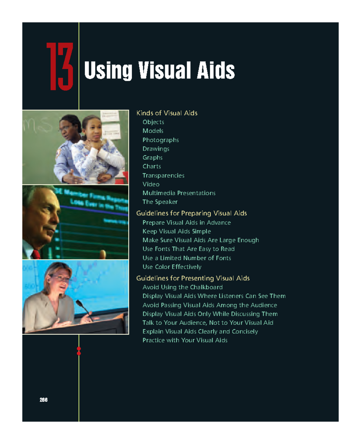 Visual Aids Lucas - ...... - 13 266 Using Visual Aids Kinds of Visual ...