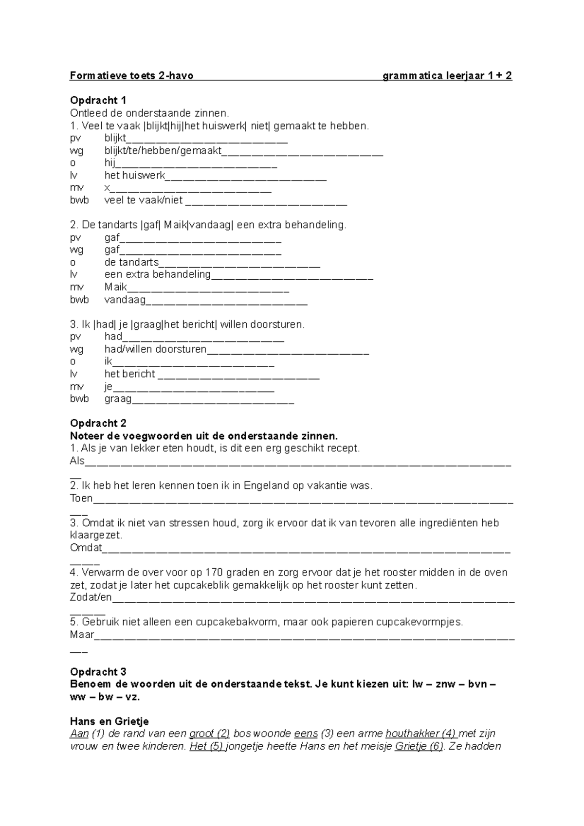 Kopie van Kopie van Formatieve toets versie leerlingen - Formatieve ...