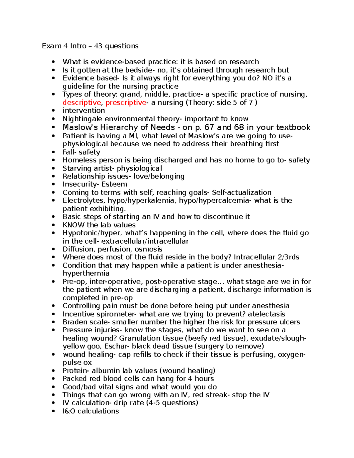 Exam 4 Intro - exam blueprint - Exam 4 Intro – 43 questions What is ...