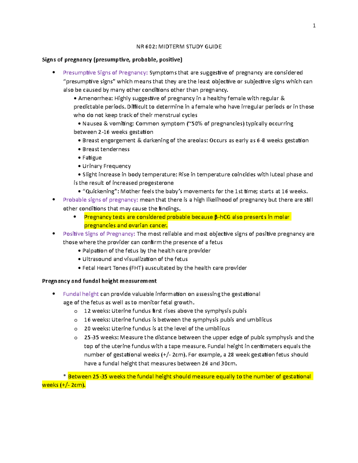 602 Midterm Study Guide - NR 602: MIDTERM STUDY GUIDE Signs of ...