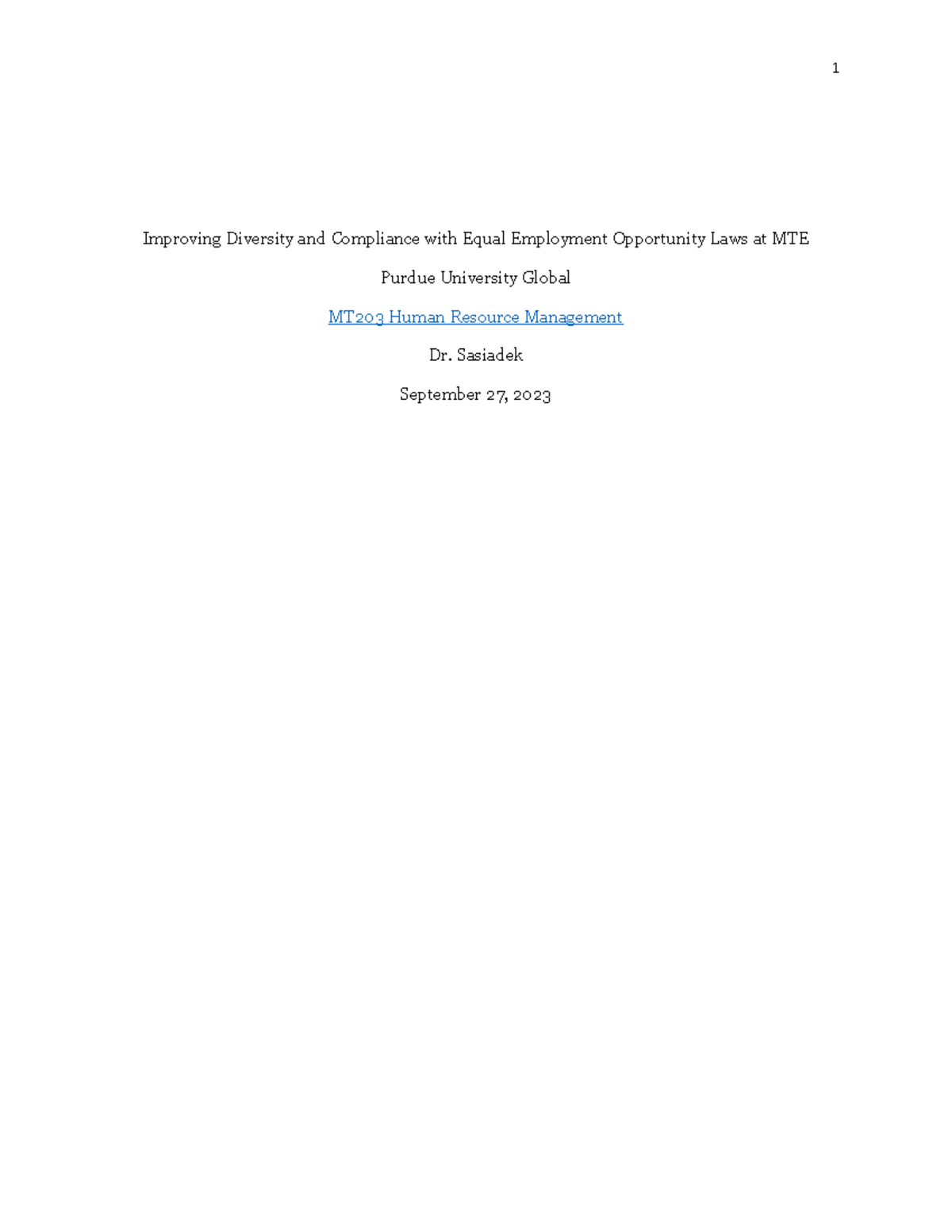 Mt203 unit2 assignment (finaldraft) - Improving Diversity and ...