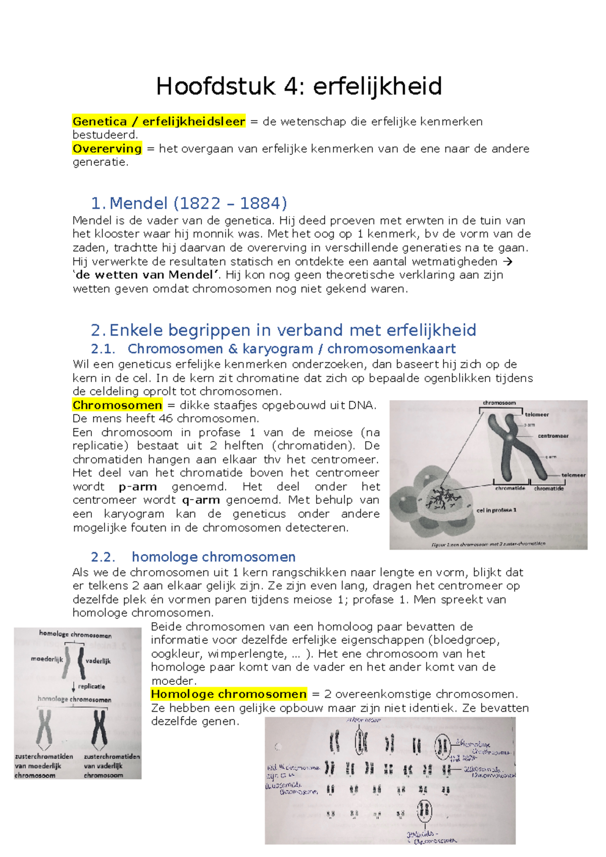 Hoofdstuk 4-erfelijkheid - Hoofdstuk 4: erfelijkheid Genetica ...
