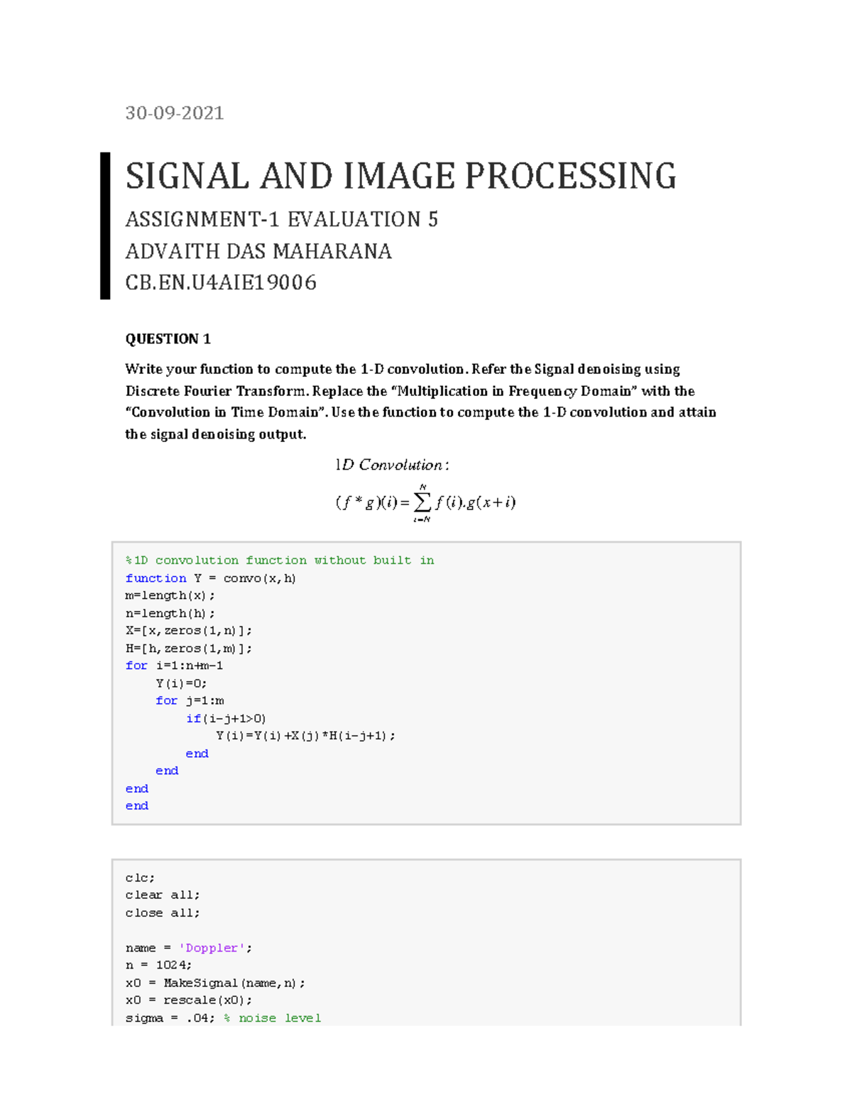 19006 - swomya - 30-09- SIGNAL AND IMAGE PROCESSING ASSIGNMENT-1 EVALUATION 5 ADVAITH DAS ...
