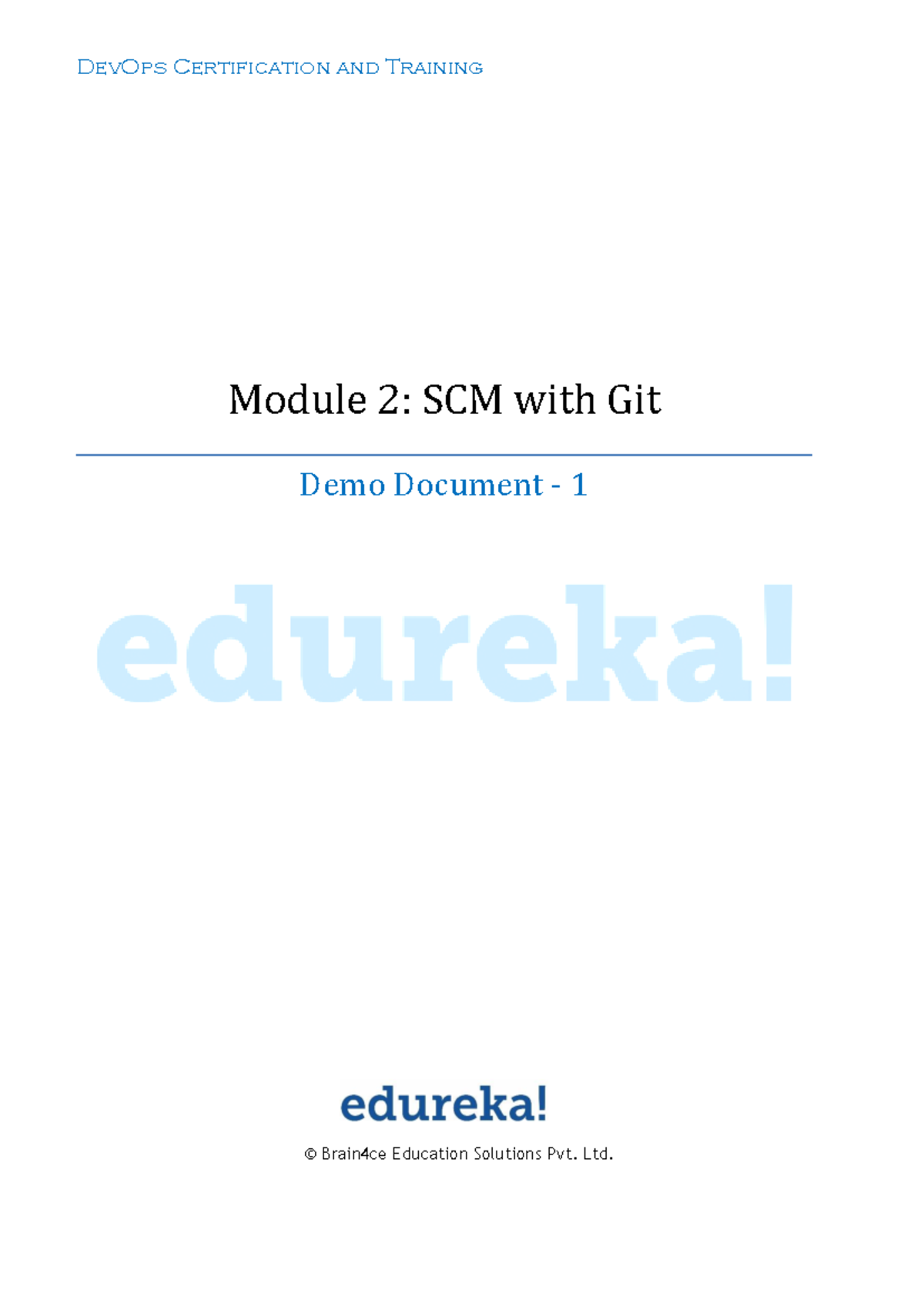 Git 1 - Study - DevOps Certification and Training Module 2: SCM with Git Demo Document - 1 ...