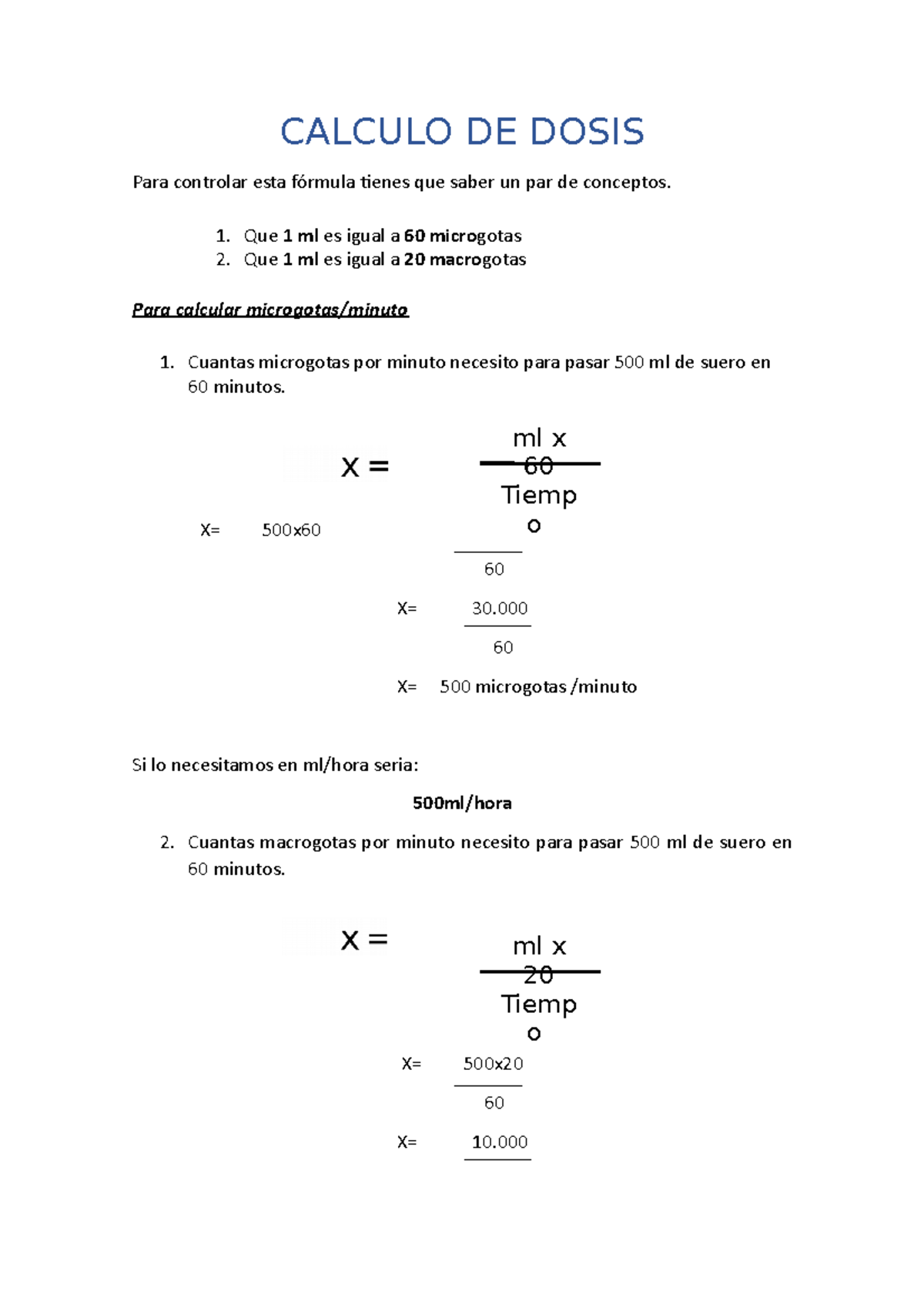Calculo DE Dosis - todo sobre enfermería básica - CALCULO DE DOSIS Para ...