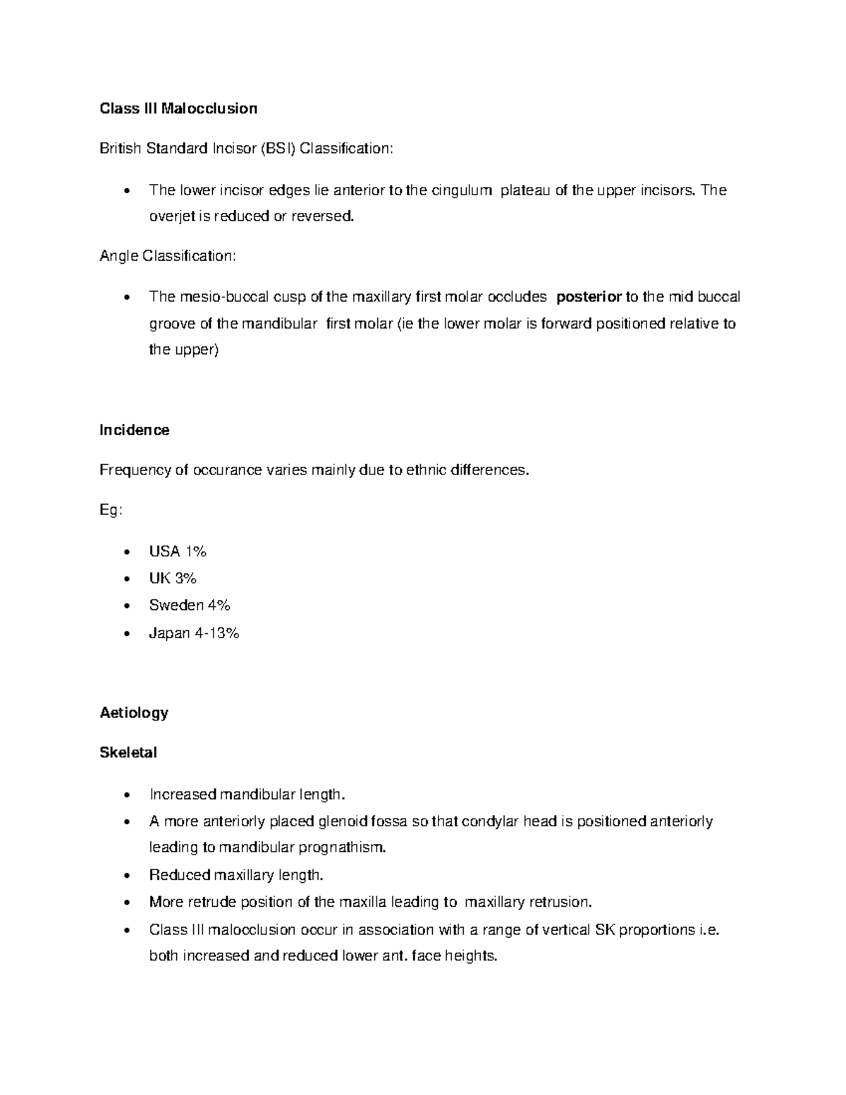 Class III Malocclusion - Class III Malocclusion British Standard ...