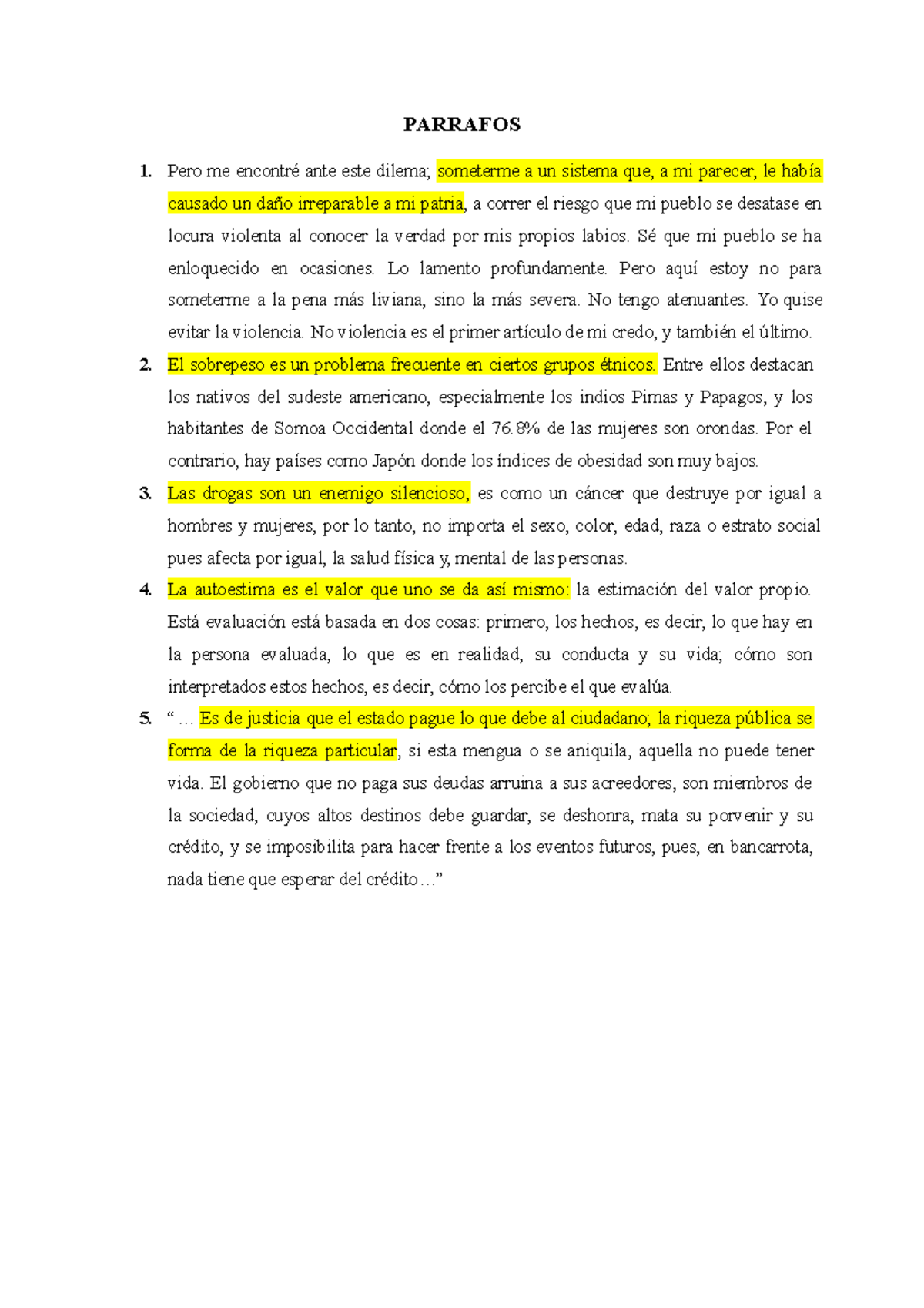 Parrafos - idea principal - PARRAFOS Pero me encontré ante este dilema ...