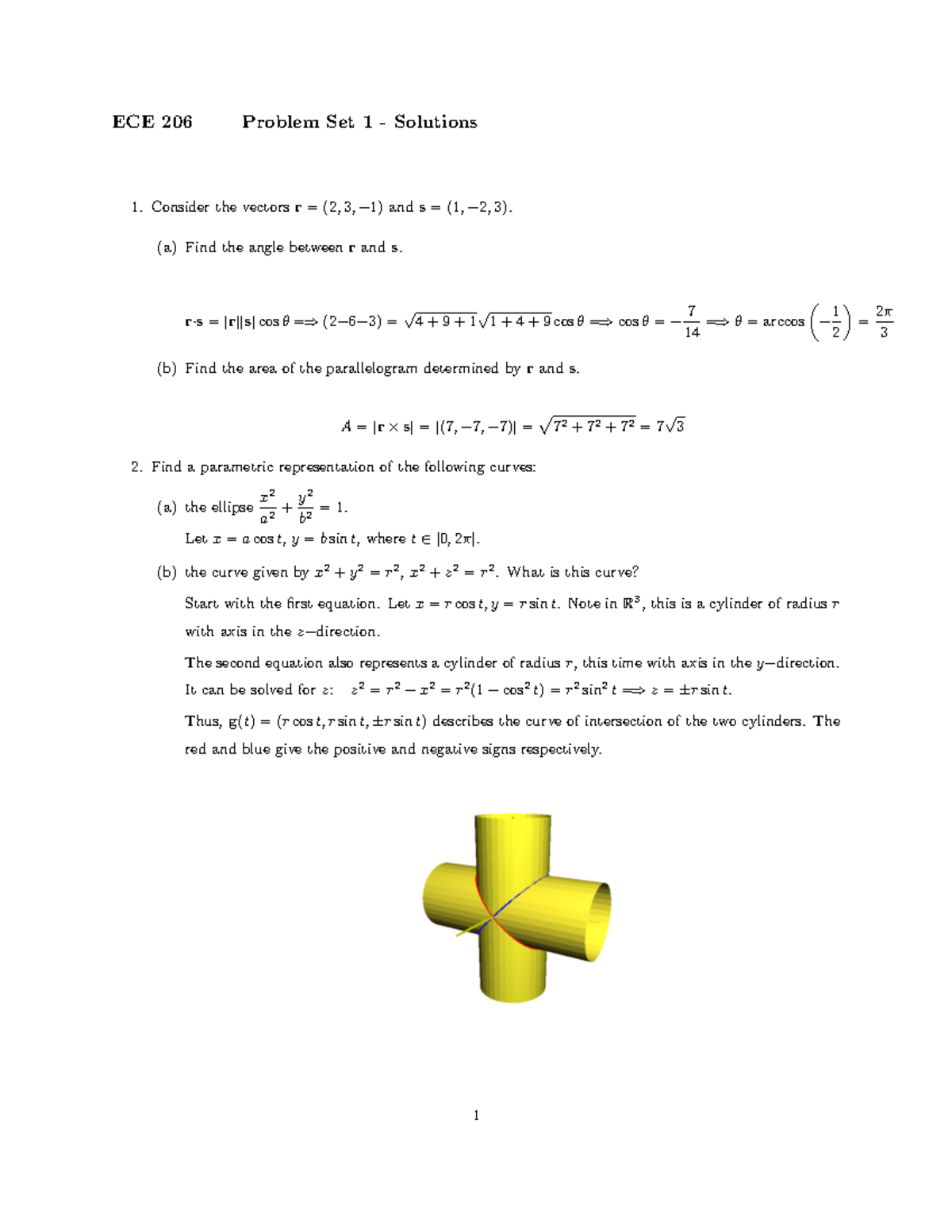 ECE206 ps1 soln - Instructor: Sean Speziale - ECE 206 Problem Set 1 - Solutions Consider the ...