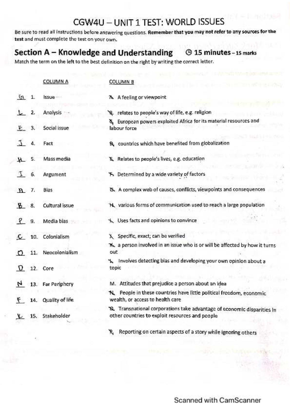 CGW4U: Unit 1 Test (OVS) - Studocu