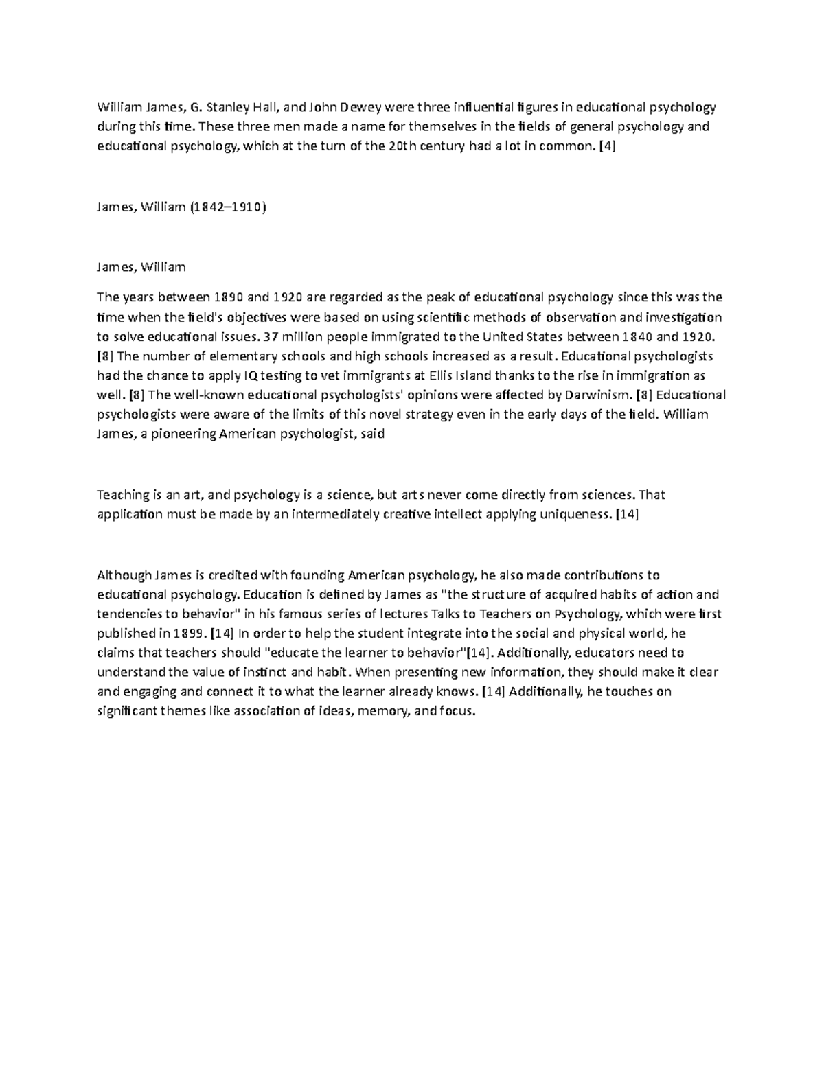 Li6 - prof. Lewis Educational psychology - William James, G. Stanley ...