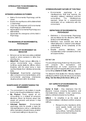 Theories IN Environmental Psychology-1 - THEORIES IN ENVIRONMENTAL ...