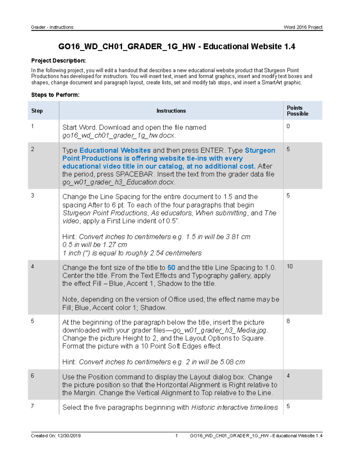 EUP Assignment 2 - GO16_WD_CH01_GRADER_1G_HW - Educational Website 1 ...