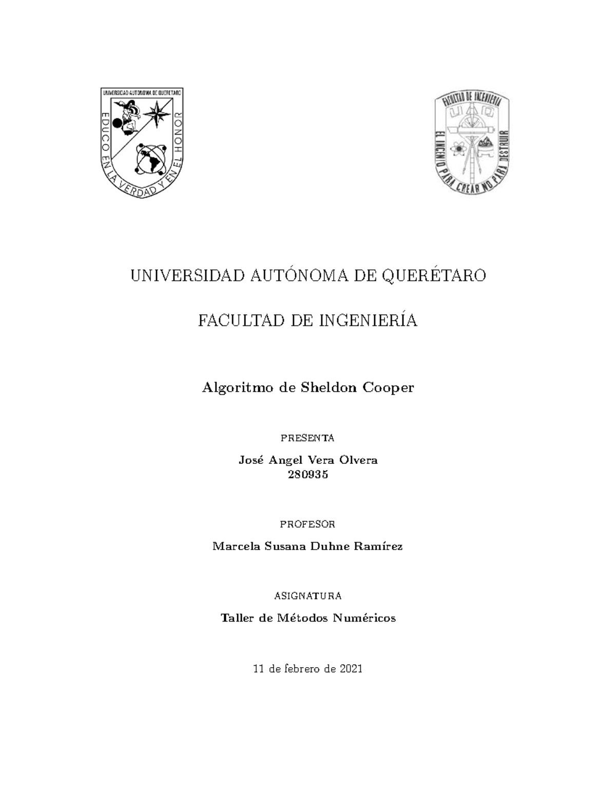 Vera Olvera Angel P2 - ..... - UNIVERSIDAD AUT ́ONOMA DE QUER ́ETARO ...