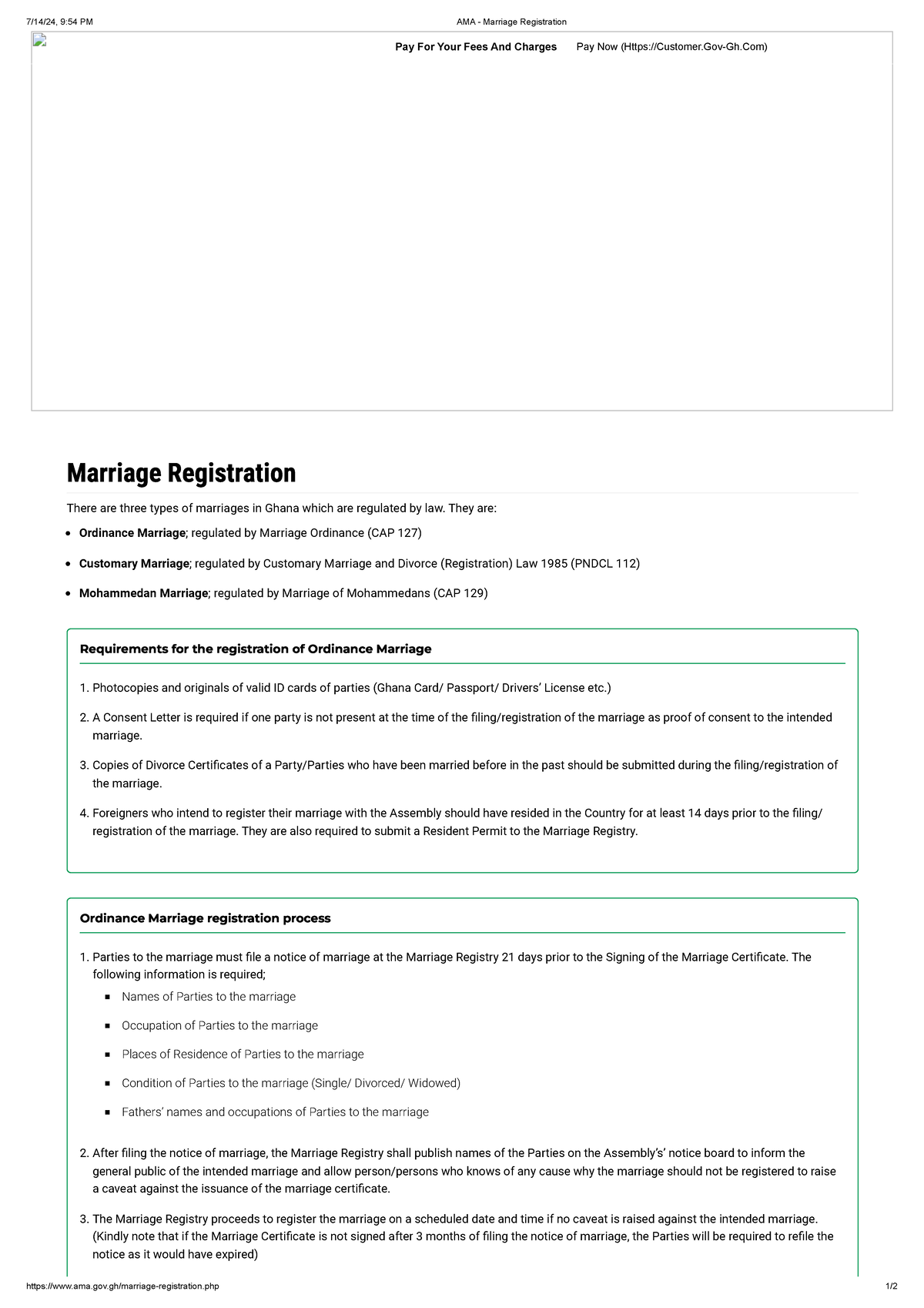 AMA - Marriage Registration - Marriage Registration There are three ...