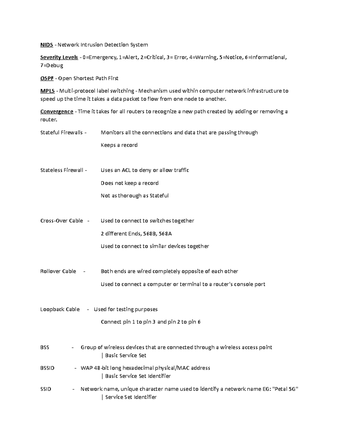Network+ Notes - NIDS - Network Intrusion Detection System Severity ...