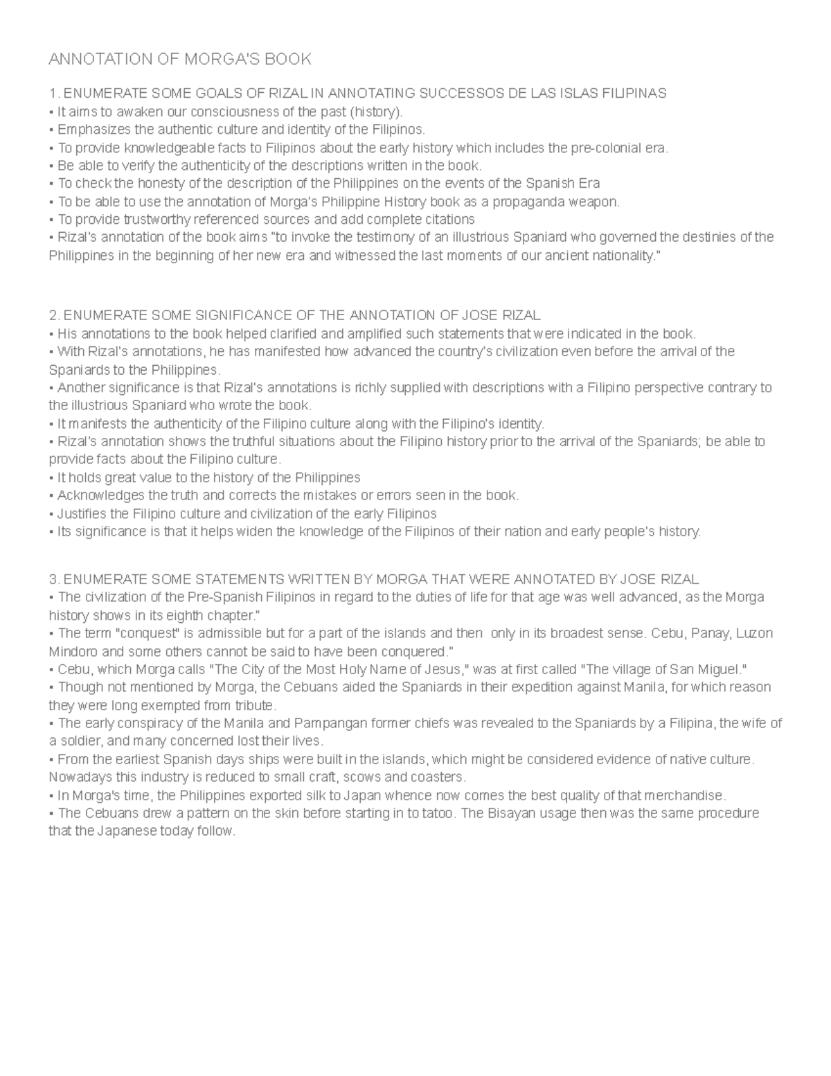 Annotation OF Morga'S BOOK - ANNOTATION OF MORGA'S BOOK 1. ENUMERATE ...