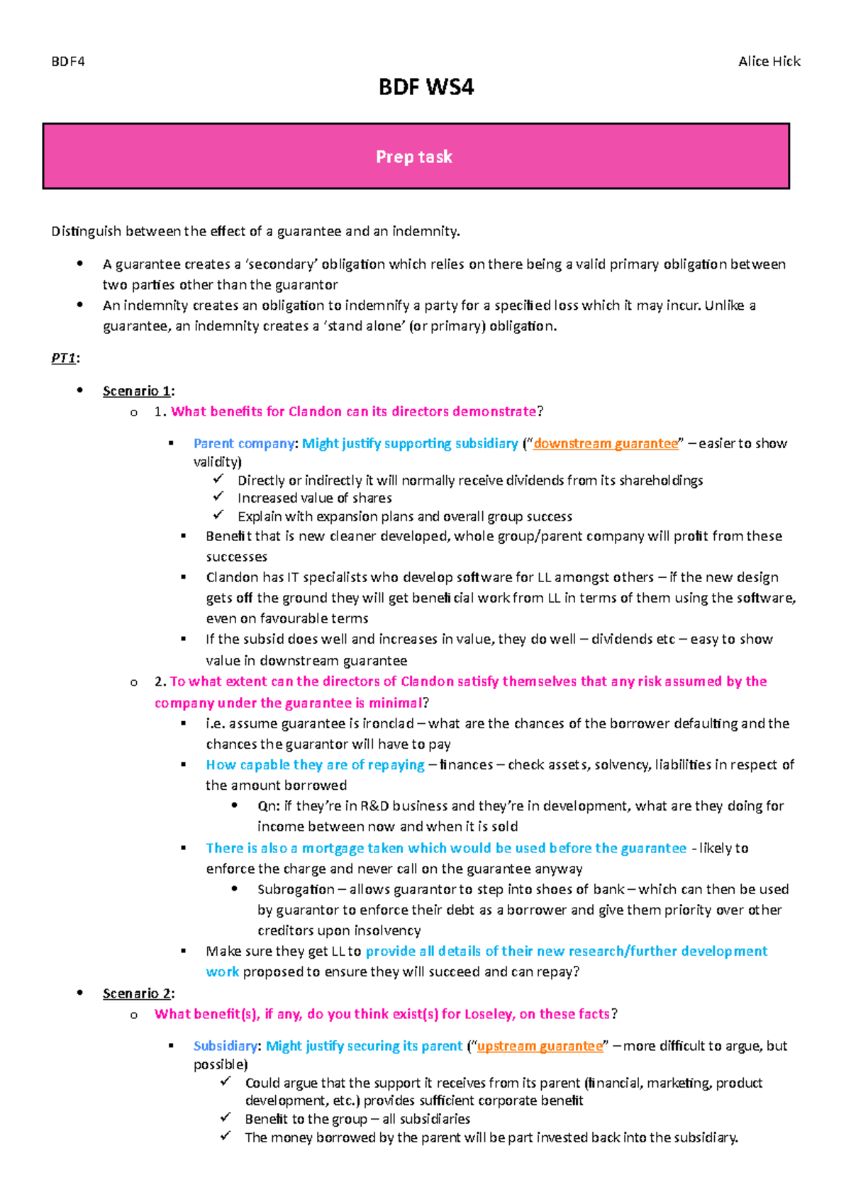 BDF-WS-4 - BDF-WS-4 - BDF WS Prep task Distinguish between the effect ...