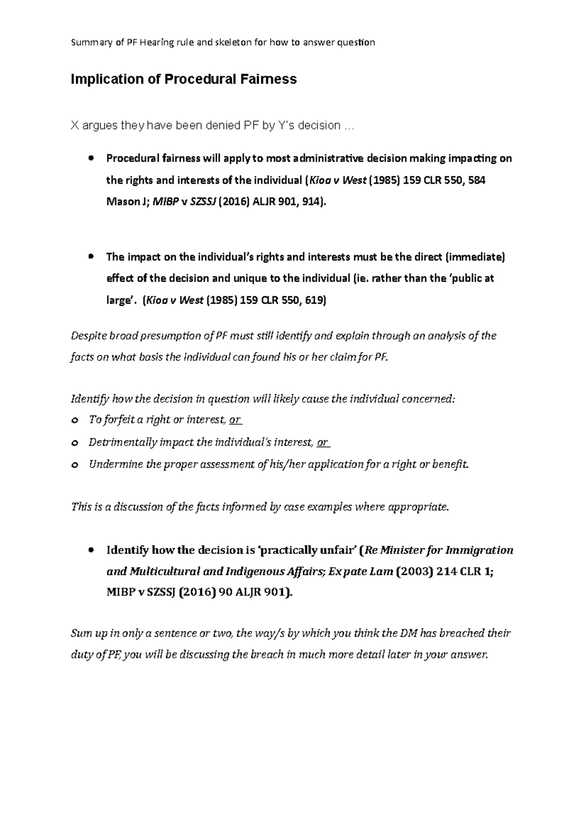 LLB358 Summary of PF basis for developing PF exam flowchart 2018 ...