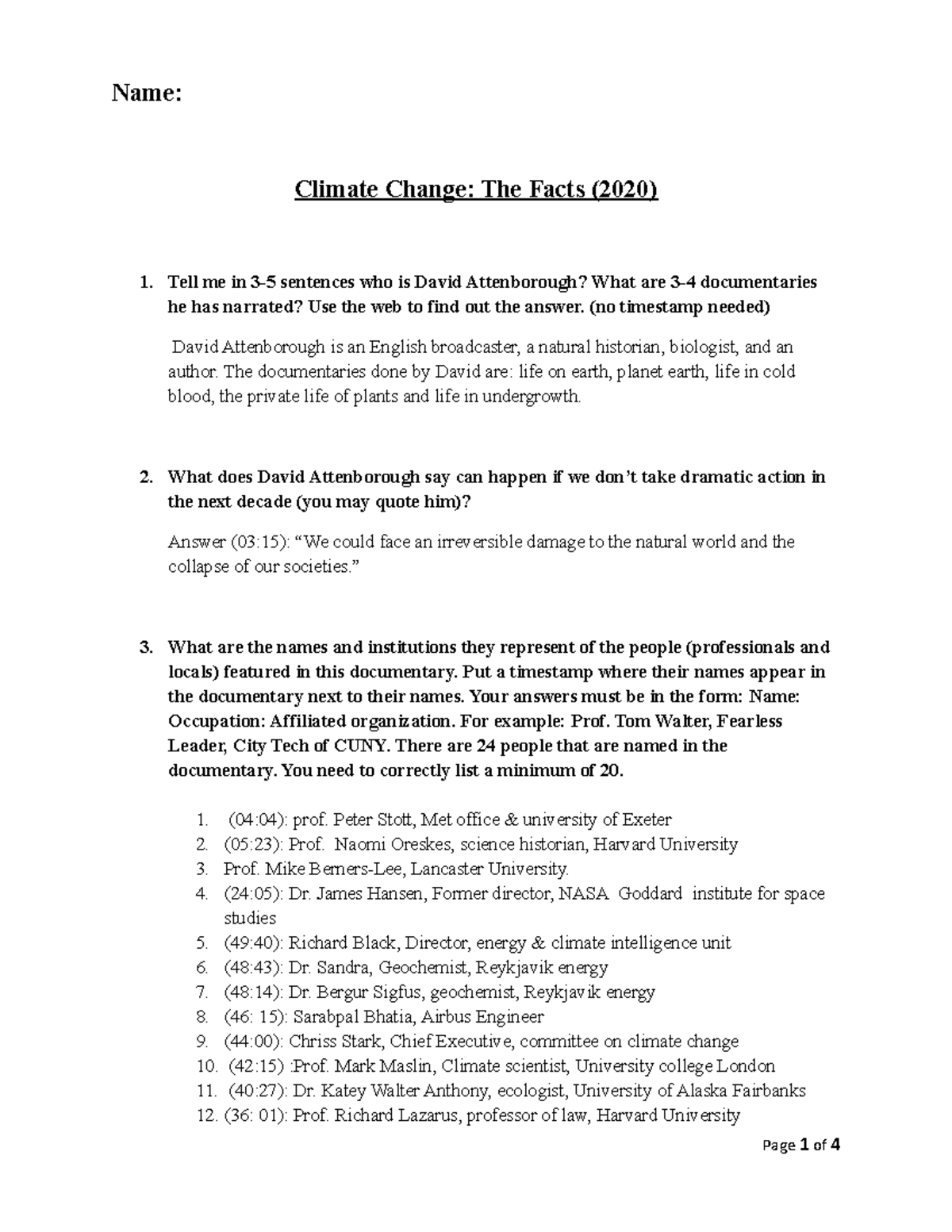 Climate.Change - Climate.Change.The.Facts documentary questions and ...