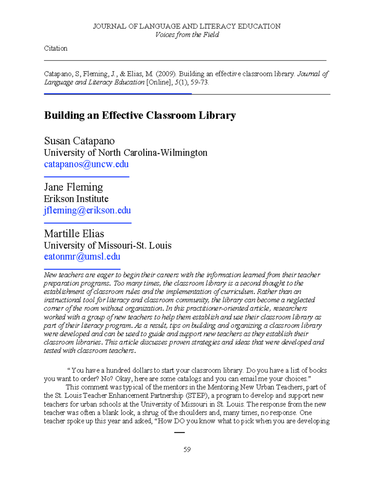 Building an Effective Classroom Library - Voices from the Field ...