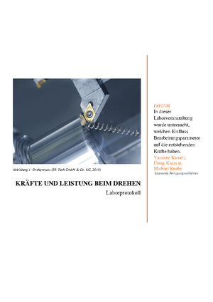Spanarten und Spanformen Laborprotokoll - EXPOSEE In diesem ...