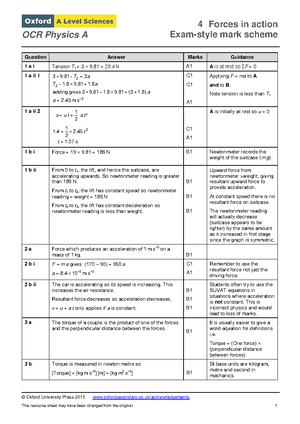 Chapter 4 Test - OCR Physics A Exam-style questions 1 a Figure 1a shows ...