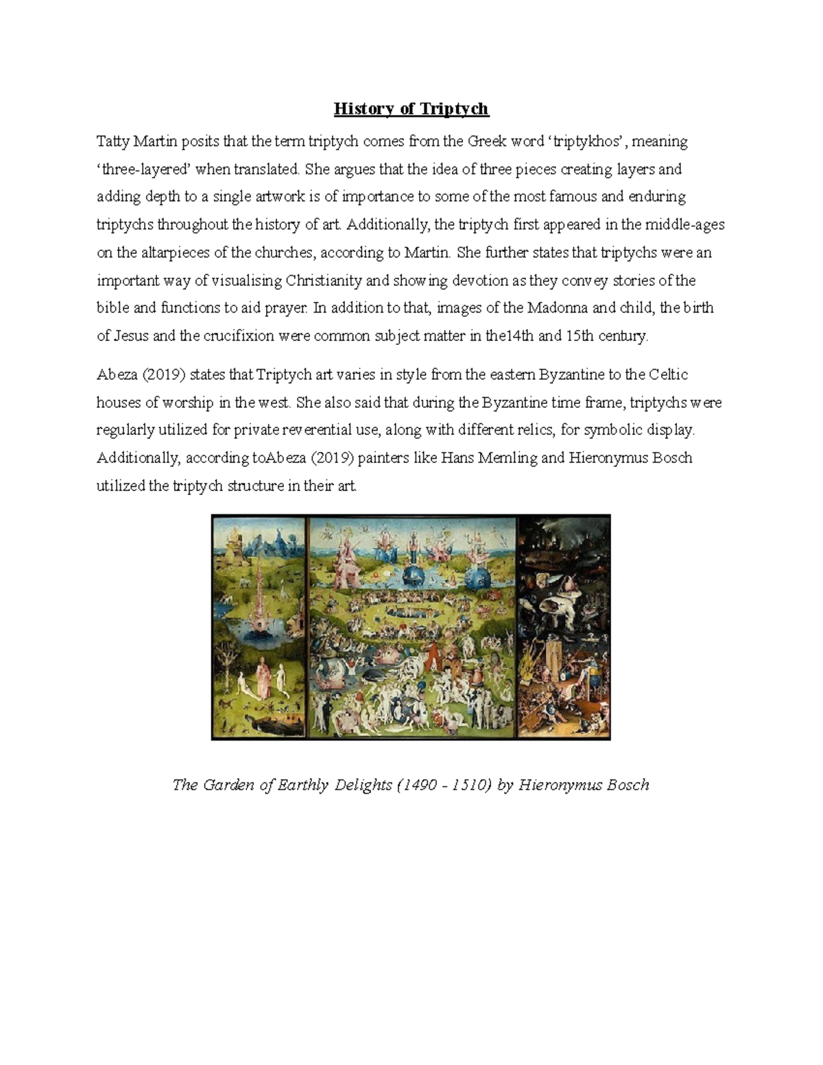 History of Triptych - History of Triptych Tatty Martin posits that the ...