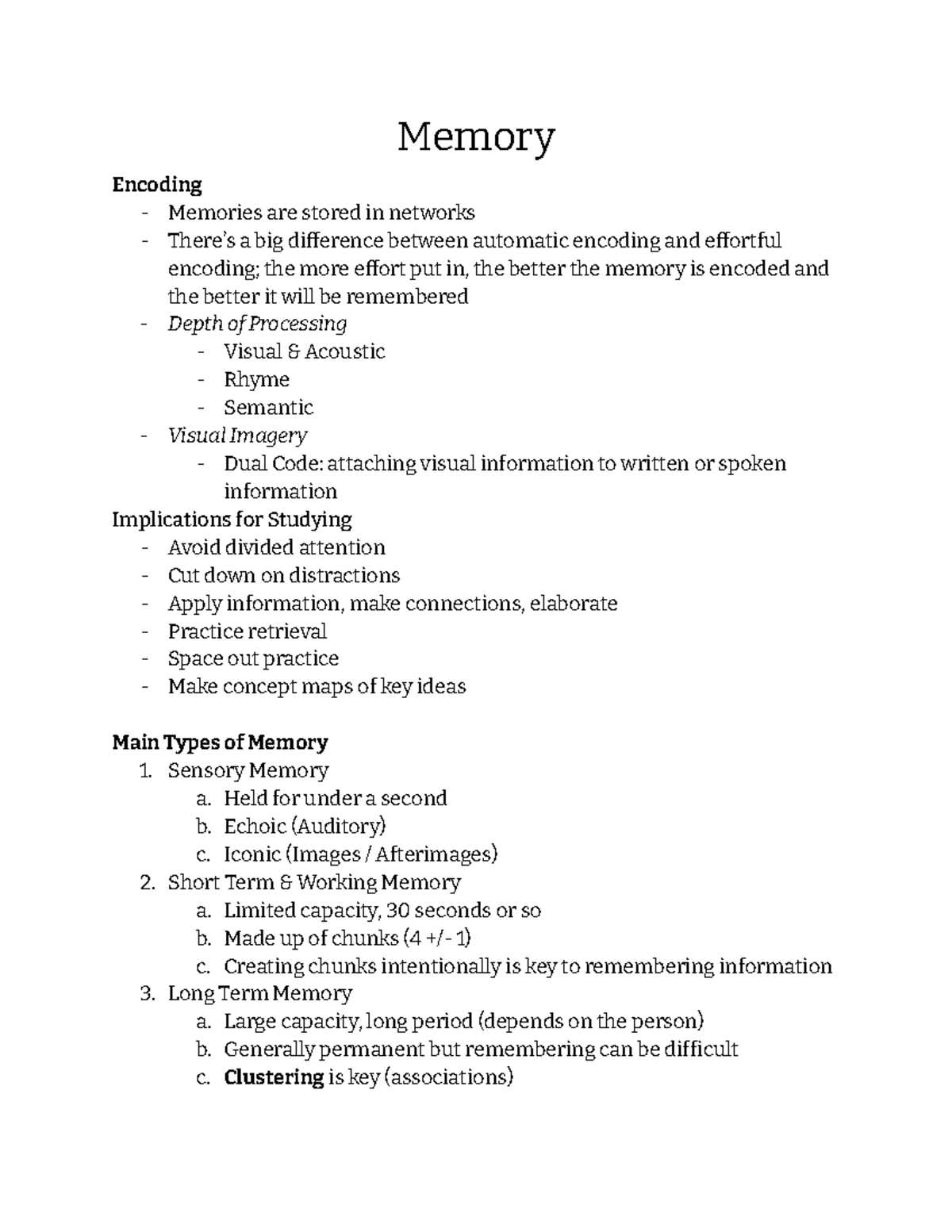 Psych 201 pt 3 - Memory Encoding - Memories are stored in networks ...