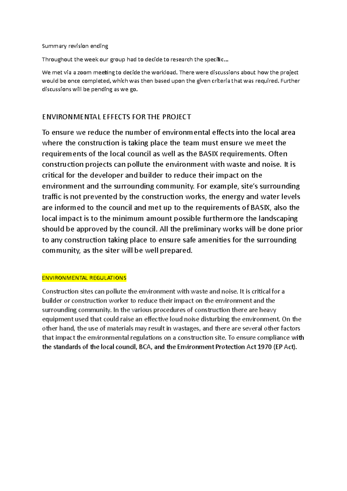 Summary revision ending - Summary revision ending Throughout the week ...
